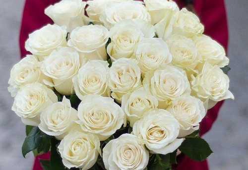 Букет белых роз, Эквадор, 70см 23 шт