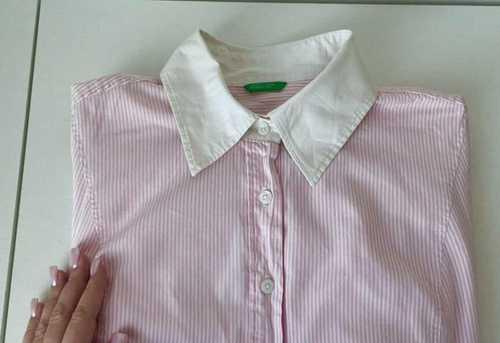 Женская рубашка розовая 46 benetton