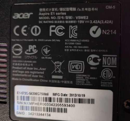 Acer E1-572G-54204G50Mnkk