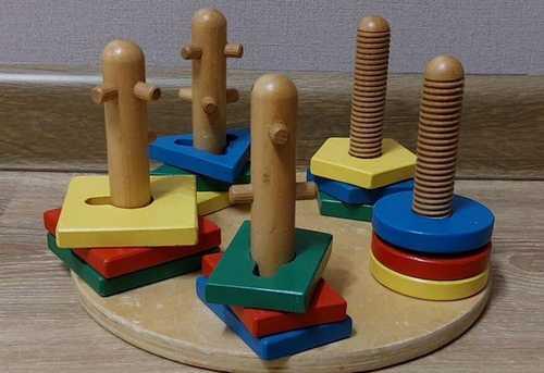 Развивающие деревянные игрушки сортеры