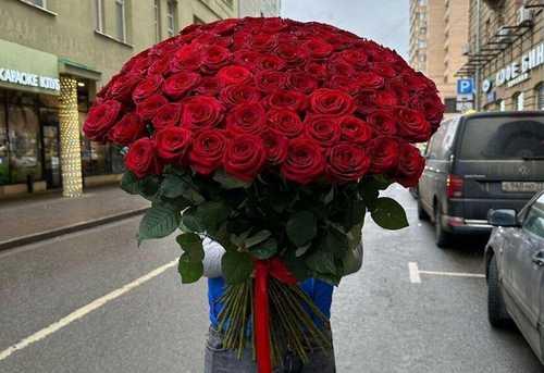 Букет роз Красные розы 101 51 35 25 15 Цветы