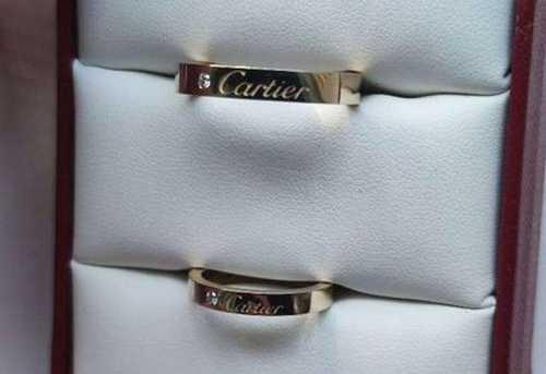 Золотые обручальные кольца Cartier Logo