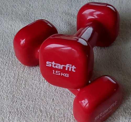 Новые виниловые гантели Starfit для фитнеса, 2 шт