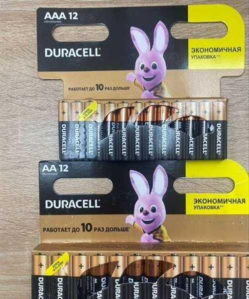 Батарейки duracell AAA, аа 12 шт