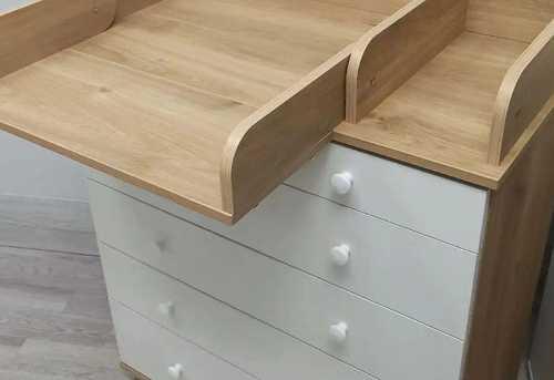 Комод Оскар белый/бук