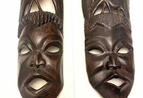 Африканские маски из дерева черные