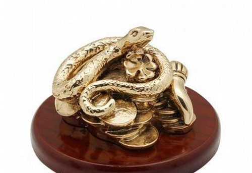 Фигурка "Змейка - символ богатства" золото 24 кар