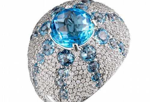 Кольцо RalfDiamonds Natural Blue Topaz 6.80 ct & R