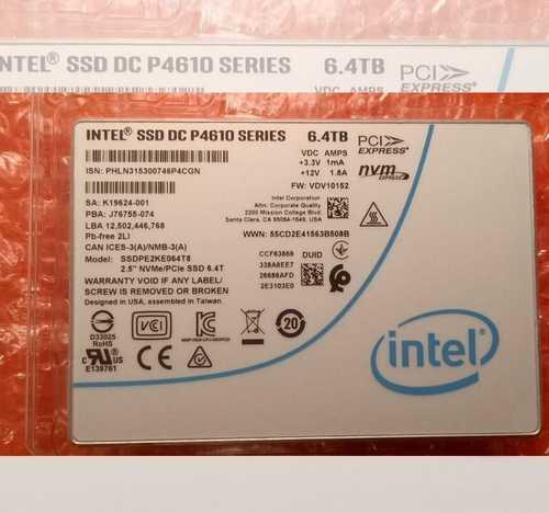 Диск SSD Intel DC P4610 6.4Tb