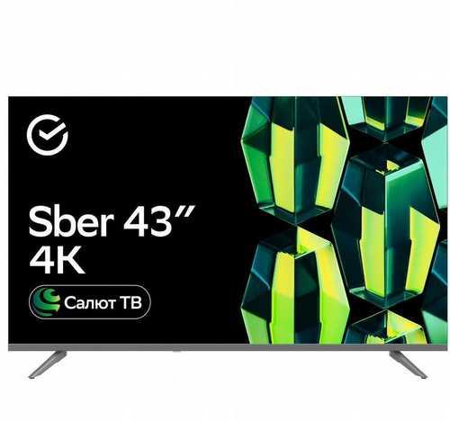 Sber Телевизор SDX-43U4014 43" 4К UHD, серебристый