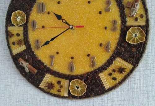 Часы настенные ручной работы "Кофейная фантазия"