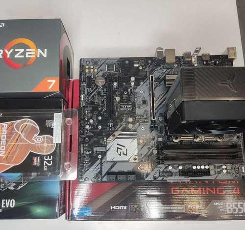 Комплект: Ryzen 5700X3D, B550, 32Gb, кулер