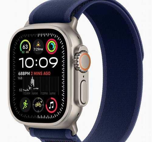 Смарт-часы Apple Watch Ultra 2 (2024), 49, Natural Titanium, Trail Loop, Blue (S/M)