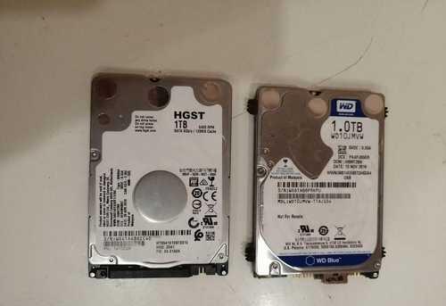 Жесткие диски 2шт на запчасти 1TB (hgst, WD)