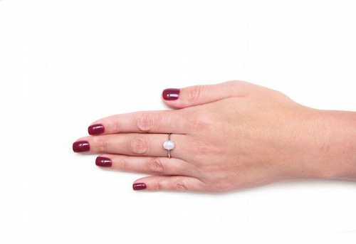 Кольцо с лунным камнем серебряное, стильное кольцо