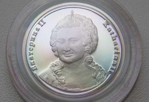 Медаль "Правители России" серебро Екатерина 2