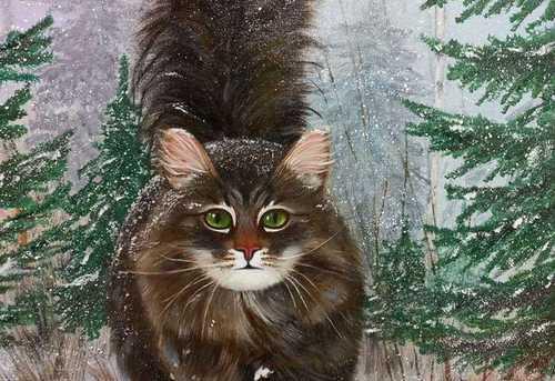 Картина маслом,Лесной кот