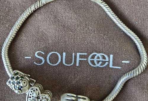 Серебрянный браслет Soufeel с шармами