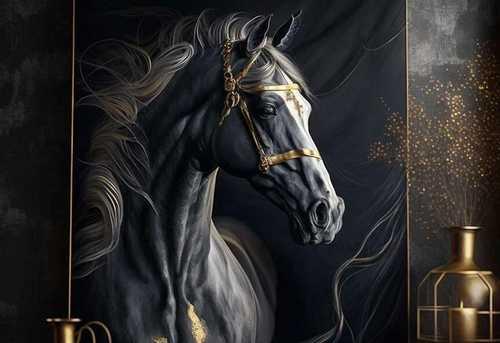 Интерьерная картина маслом на холсте конь