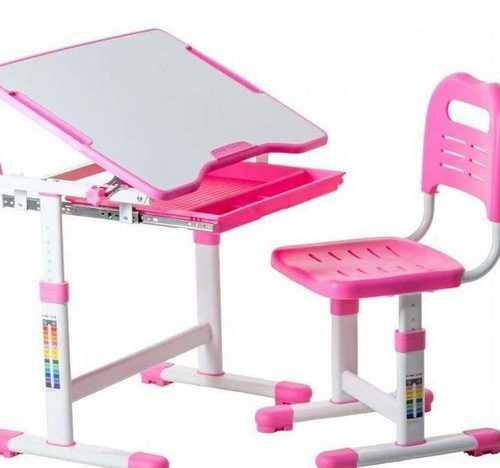 Растущая парта со стулом Fun Desk Piccolio Pink