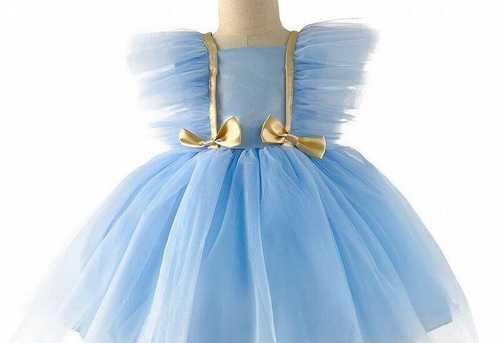 Новое нарядное голубое платье 92-98 см