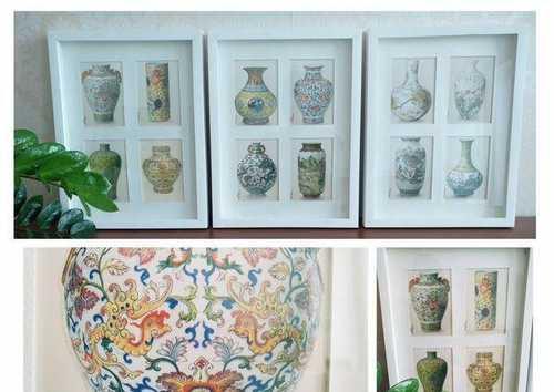 Триптих Старинные китайские вазы