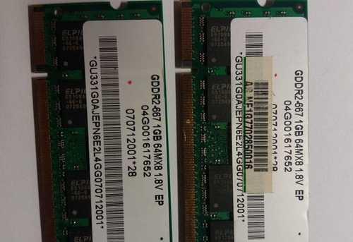 Оперативная память DDR2 2GB (2x1GB)