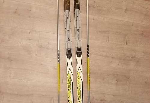 Лыжный комплект с креплениями и палками 140 и 150