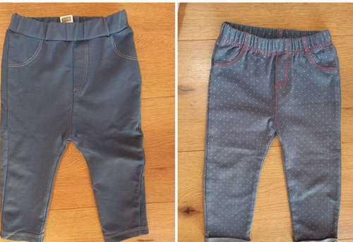 Леггинсы джинсовые 2 шт. на рост 74-80