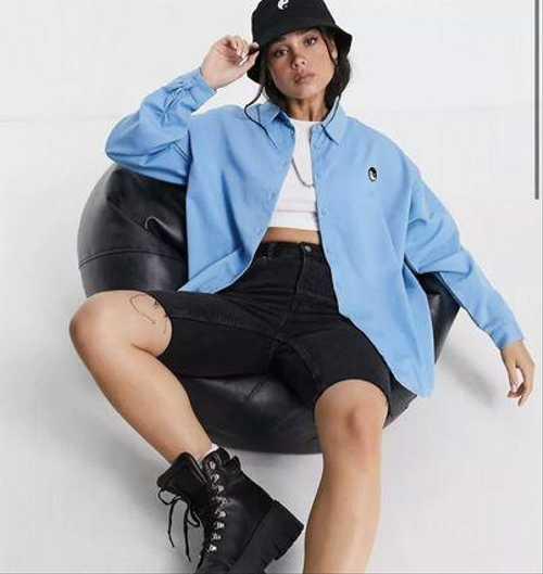 Женская голубая рубашка oversize ASOS