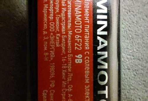 Батарейка солевая Minamoto 6F22, тип Крона