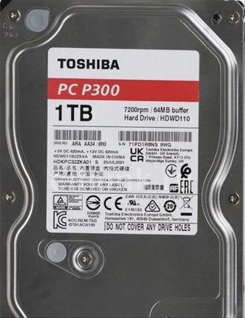 Toshiba P300 hdwd110uzsva 1тб