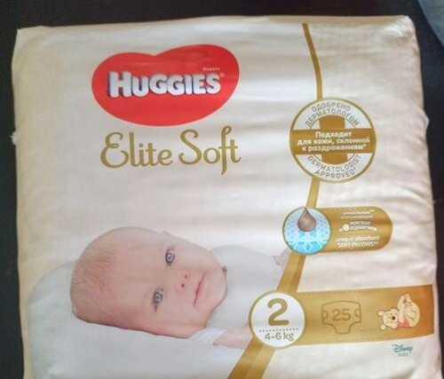 Подгузники huggies elite soft 2 25 шт