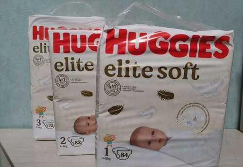 Подгузники Huggies elite soft 1, 2, 3, 4