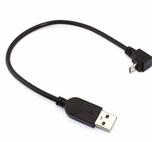 Кабель USB Type A на Micro USB угол вниз 0,25 м