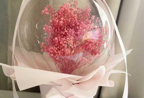 Живые цветы в шаре, необычный подарок