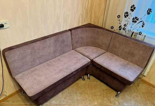 Угловой узкий кухонный диван Граф с ящиками