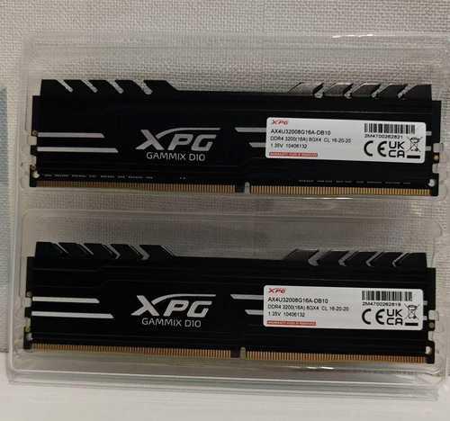 Озу adata xpg gammix d10 ddr4 16gb 8gb*2