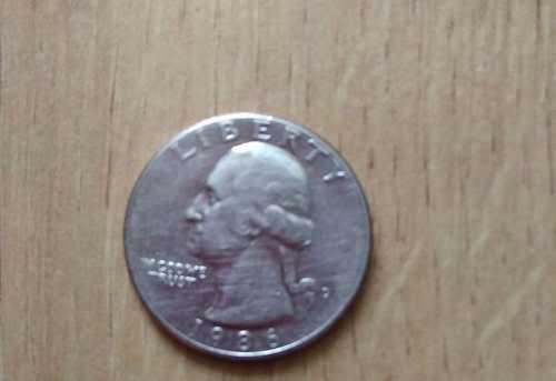 Монета Liberty Quarter Dollar 1986, перевертыш