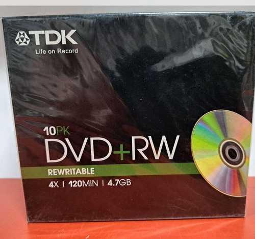 Диски DVD+RW, DVD+R TDK новые запечатанные