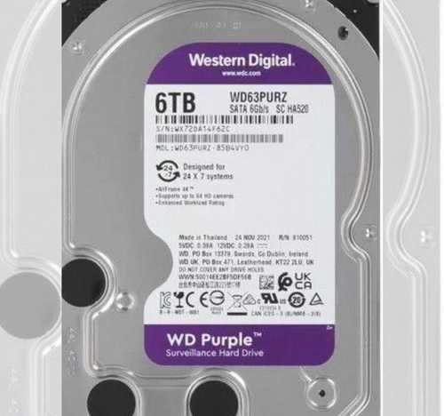 Hdd 3.5 6tb WD63purz