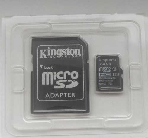 Карта памяти microsd Kingston 64Gb