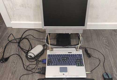 Ноутбук-инвалид samsung X05 + монитор,клава, мышь