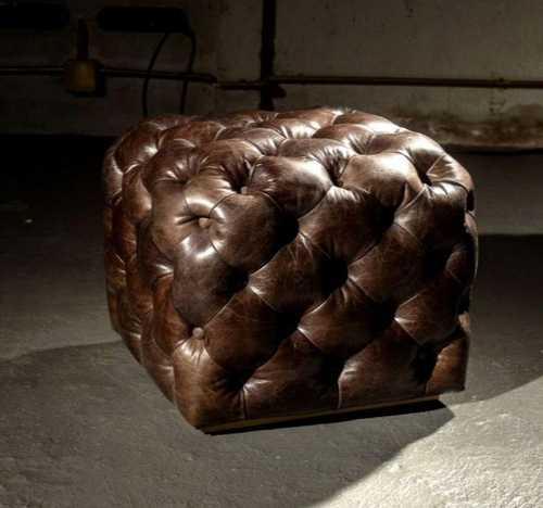 Пуф chesterfield, buttoned leather