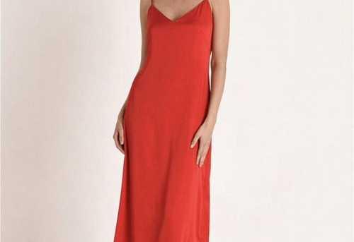 Платье комбинация красное
