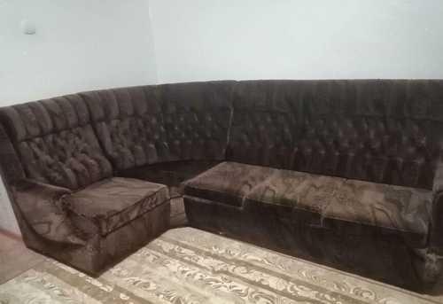 Большой угловой диван бу + кресло
