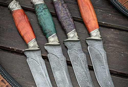 Нож туристический "Кизляр" дамаск