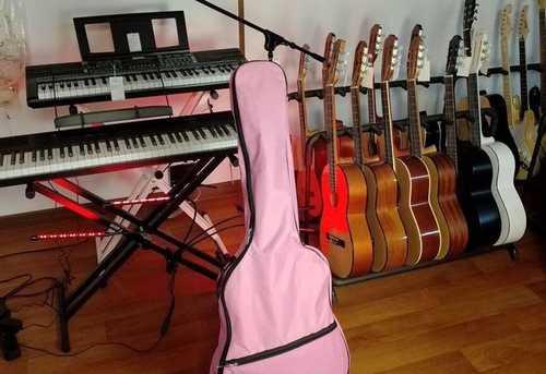 Розовый чехол для акустической гитары Terris