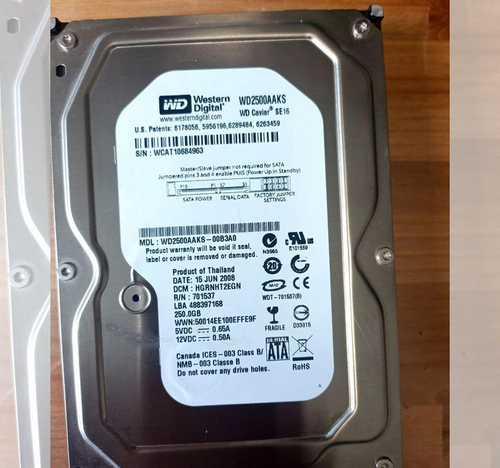 3,5" жесткий диск WD, Seagate, 250Gb SATA