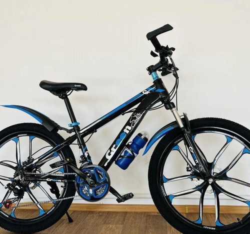 Велосипед с литыми дисками Черно-синий новый